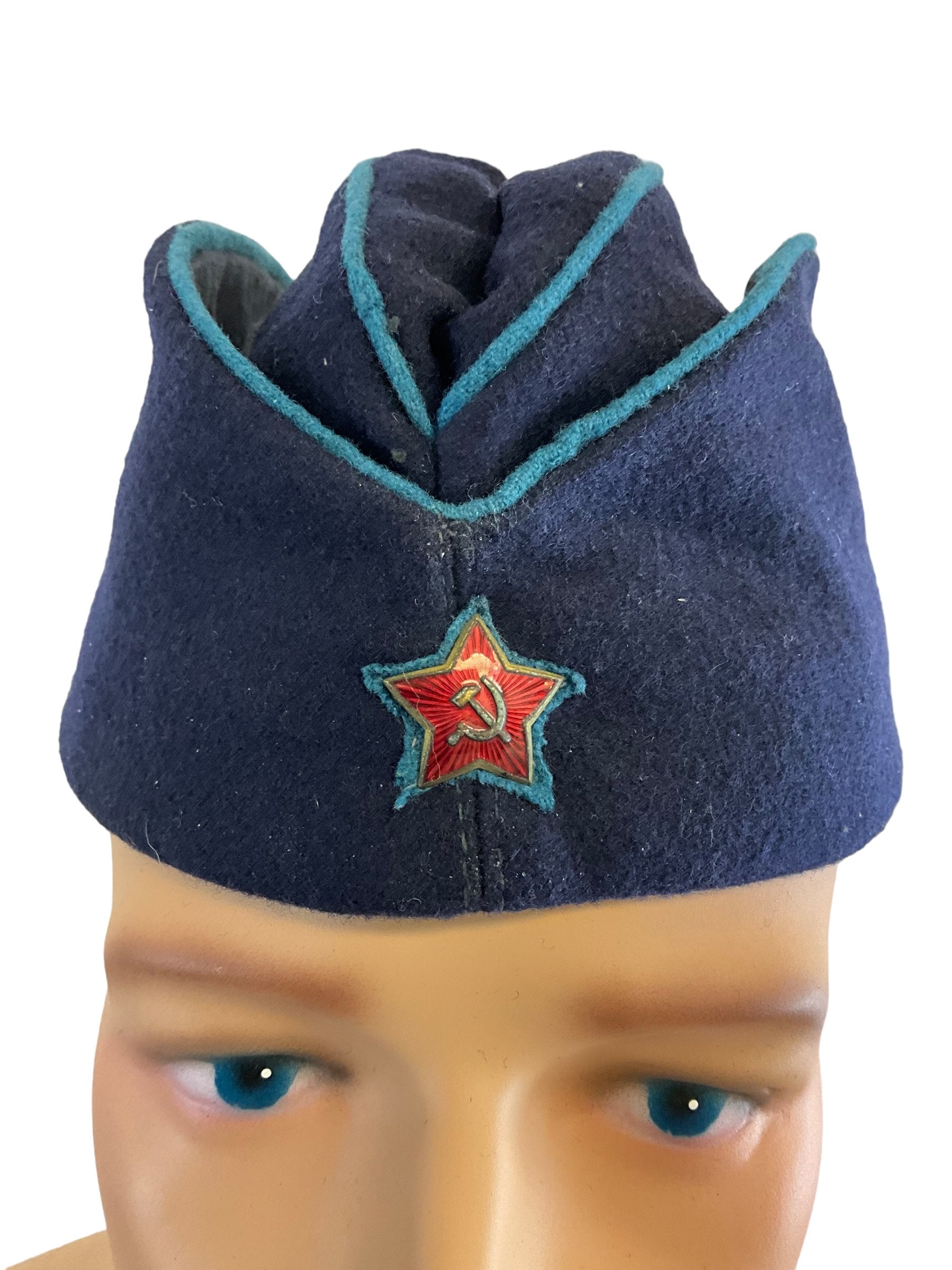 WW2 Russian Soviet Air Force Officers Wedge Cap Hat – airdrop militaria