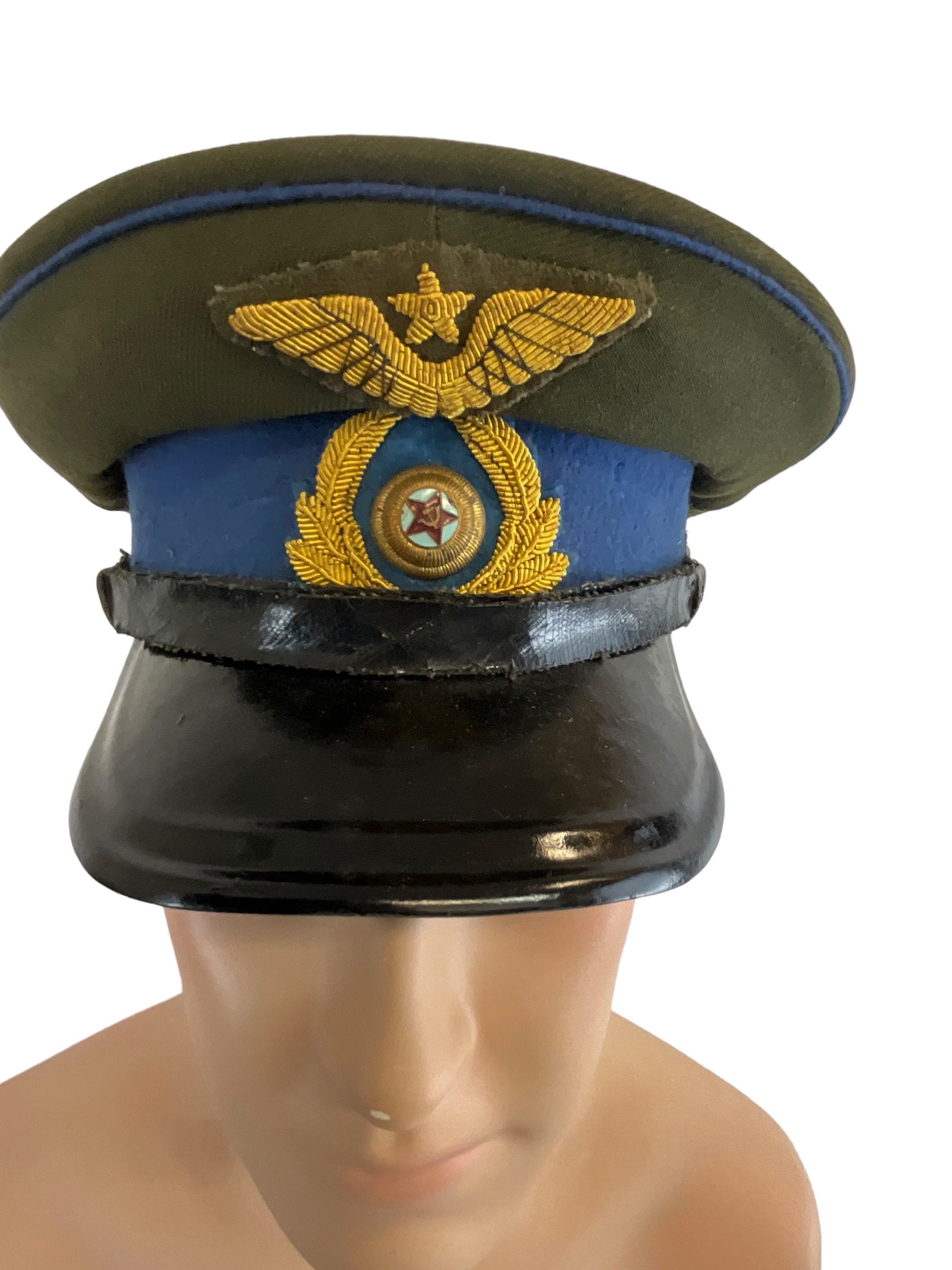 WW2 Russian Soviet Army Air Force Officers Peak Cap Hat – airdrop militaria